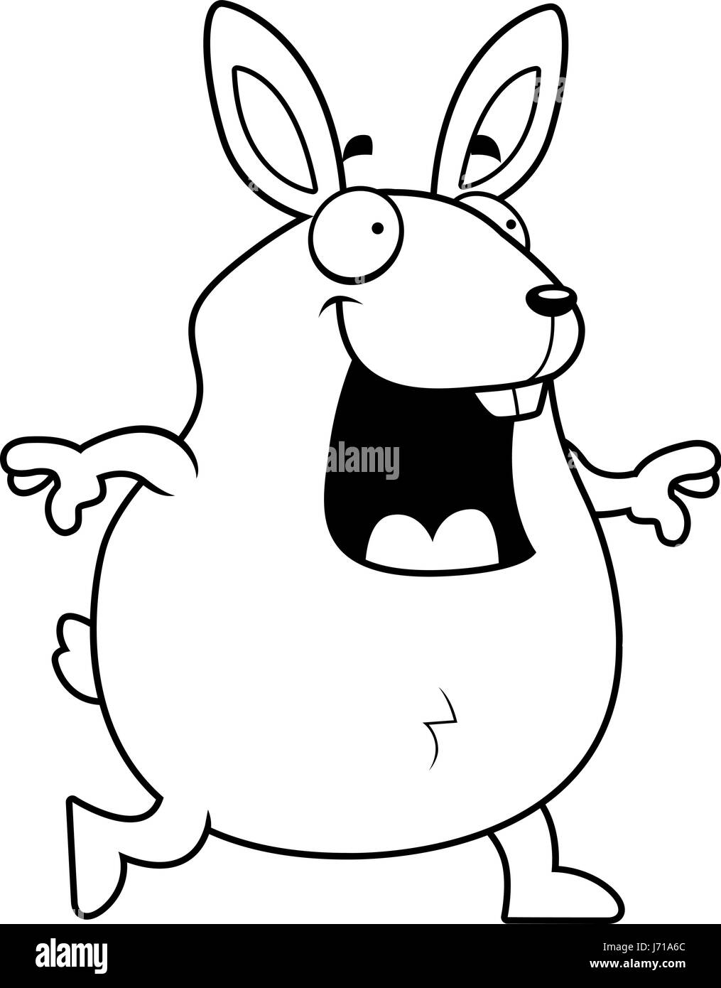 A happy cartoon rabbit walking and smiling Stock Vector Image & Art - Alamy