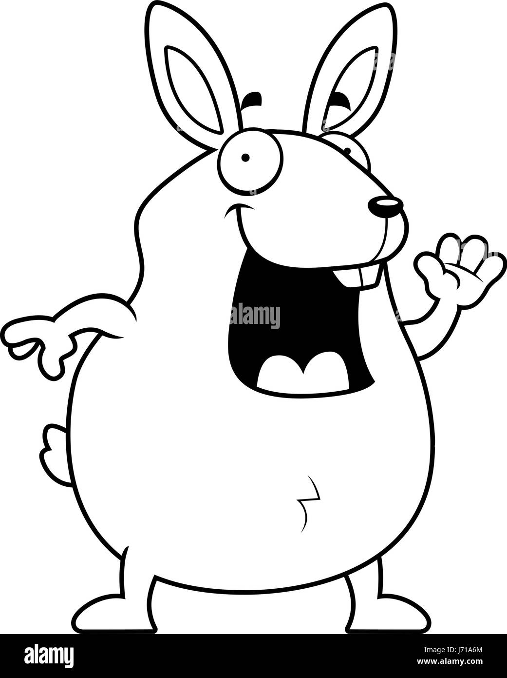 A happy cartoon rabbit waving and smiling Stock Vector Image & Art - Alamy
