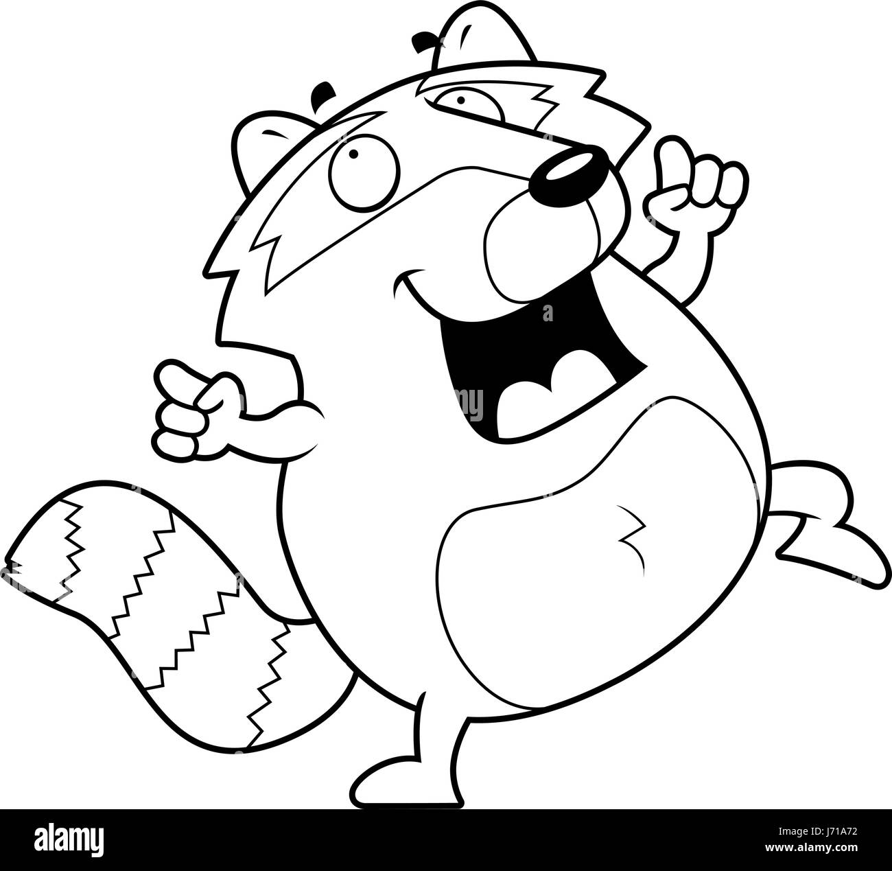 A happy cartoon raccoon dancing and smiling Stock Vector Image & Art ...