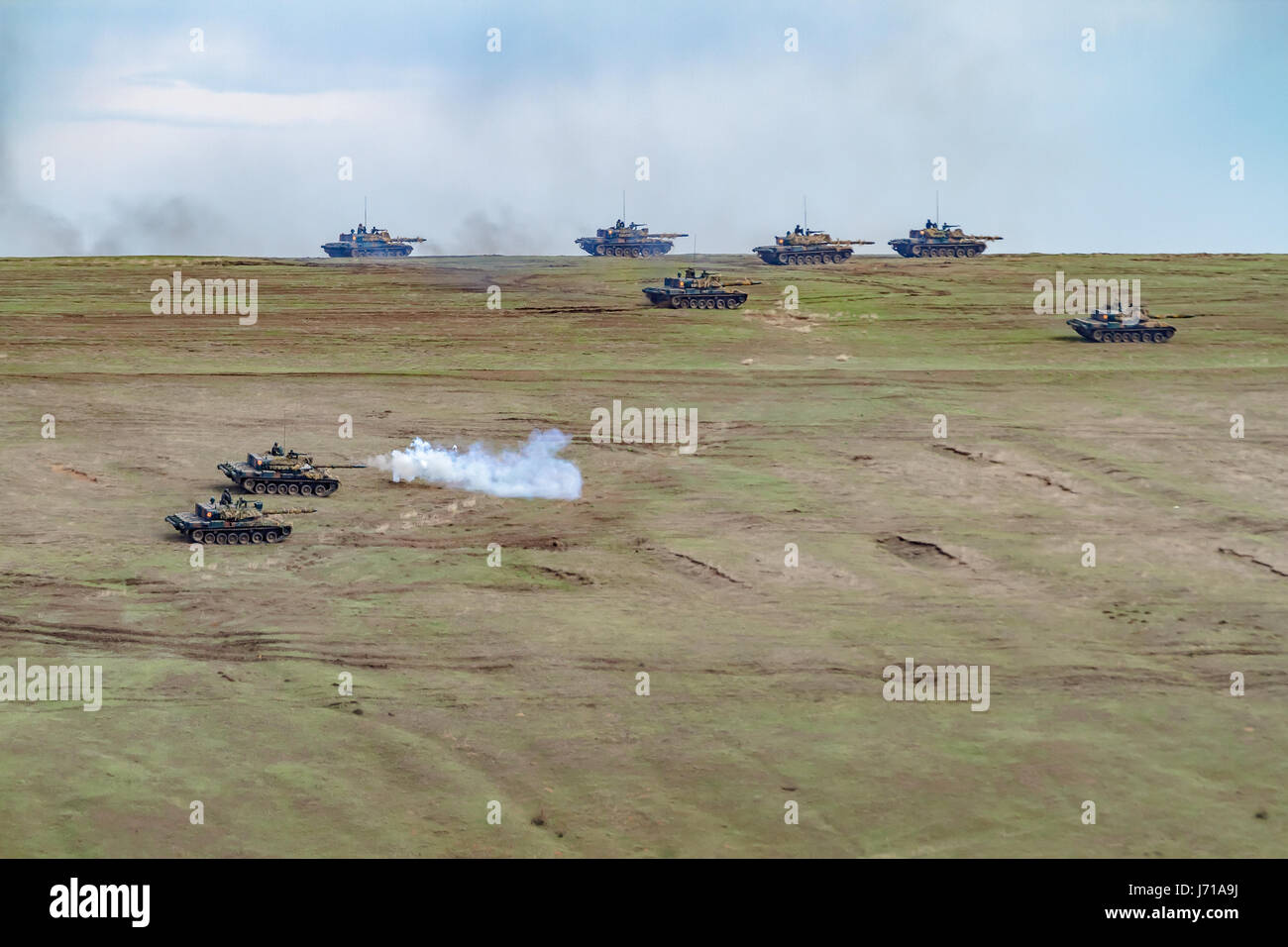 NATO military drill at Smardan shooting range in Romania A Romanian TR ...
