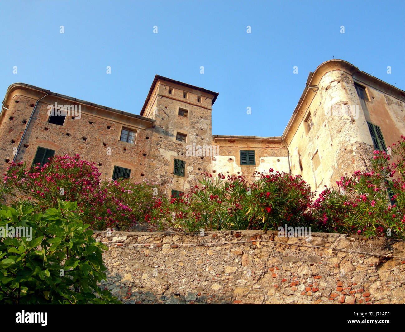 italia old ancient italy blue wall brick masonry palace medieval italia ...