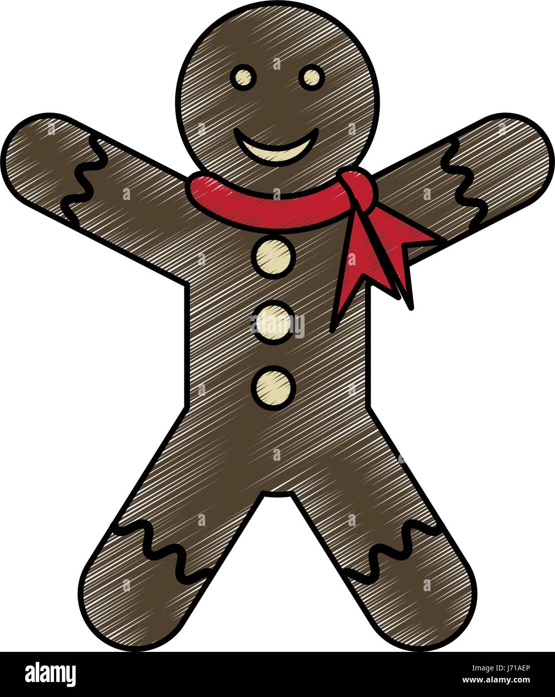 Gingerbread man with scarf Stock Vector Images - Alamy