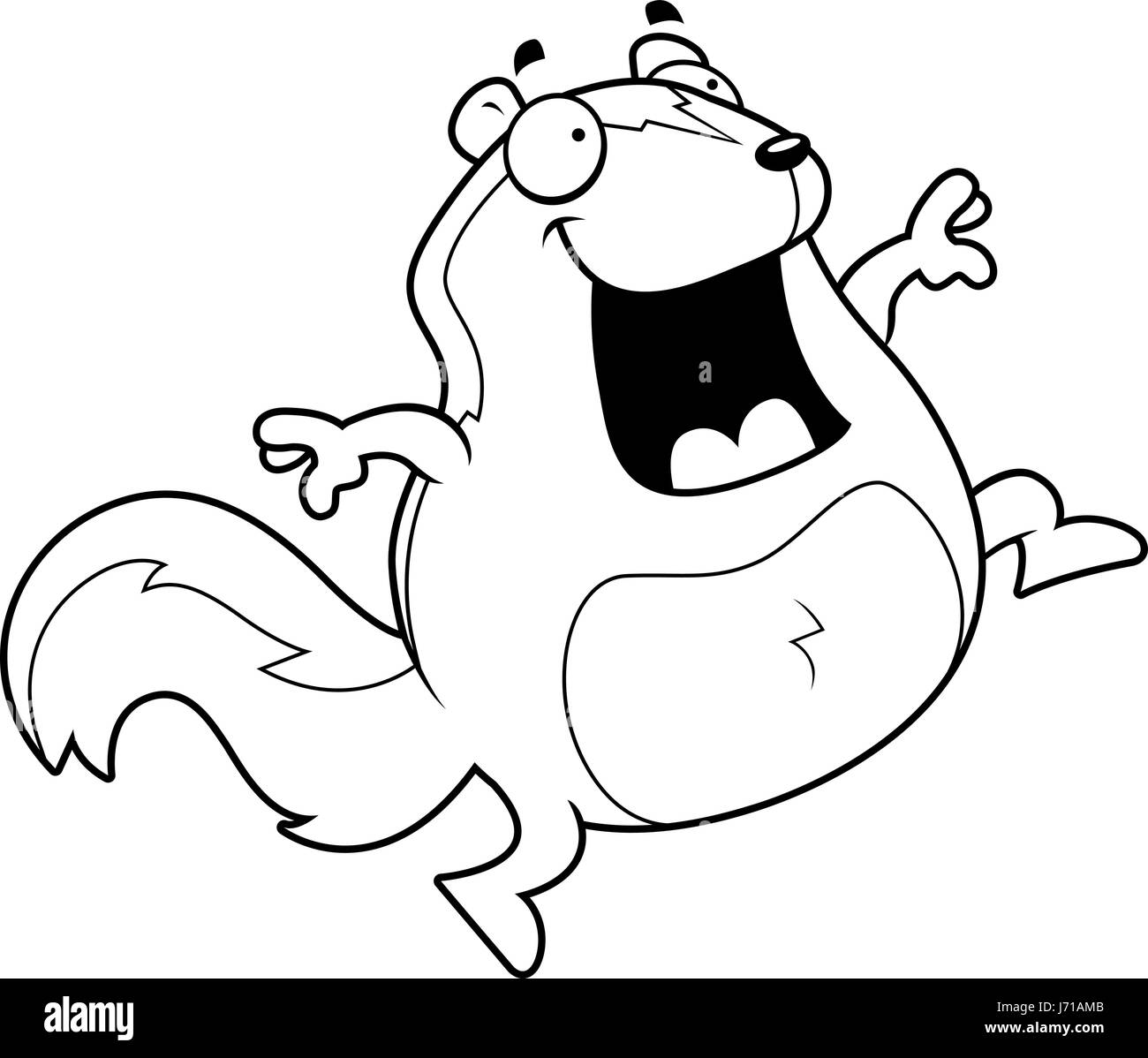 A happy cartoon skunk jumping and smiling Stock Vector Image & Art - Alamy