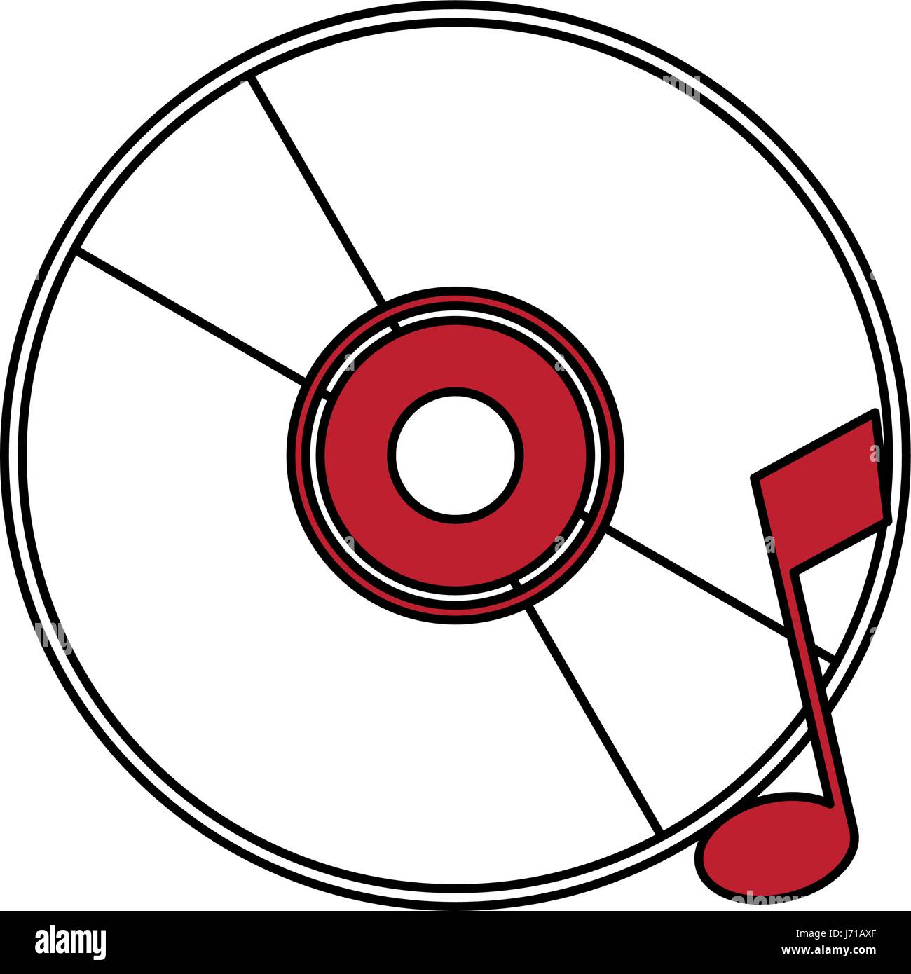 color silhouette image of music compact disc Stock Vector Image & Art ...