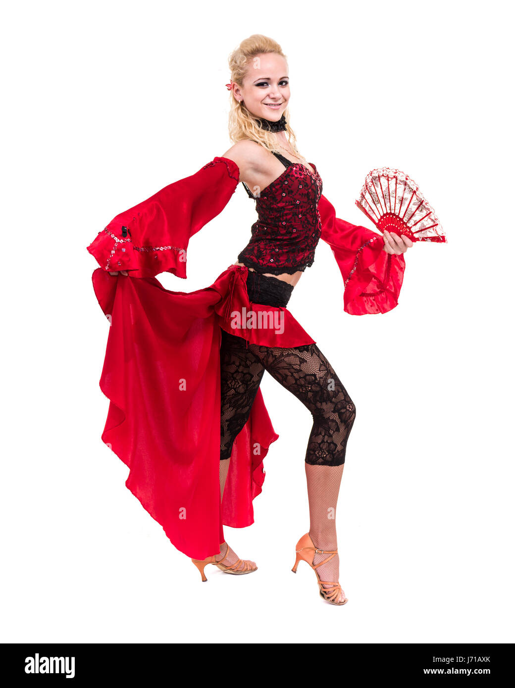young woman dancing, isolated in full body on white Stock Photo - Alamy