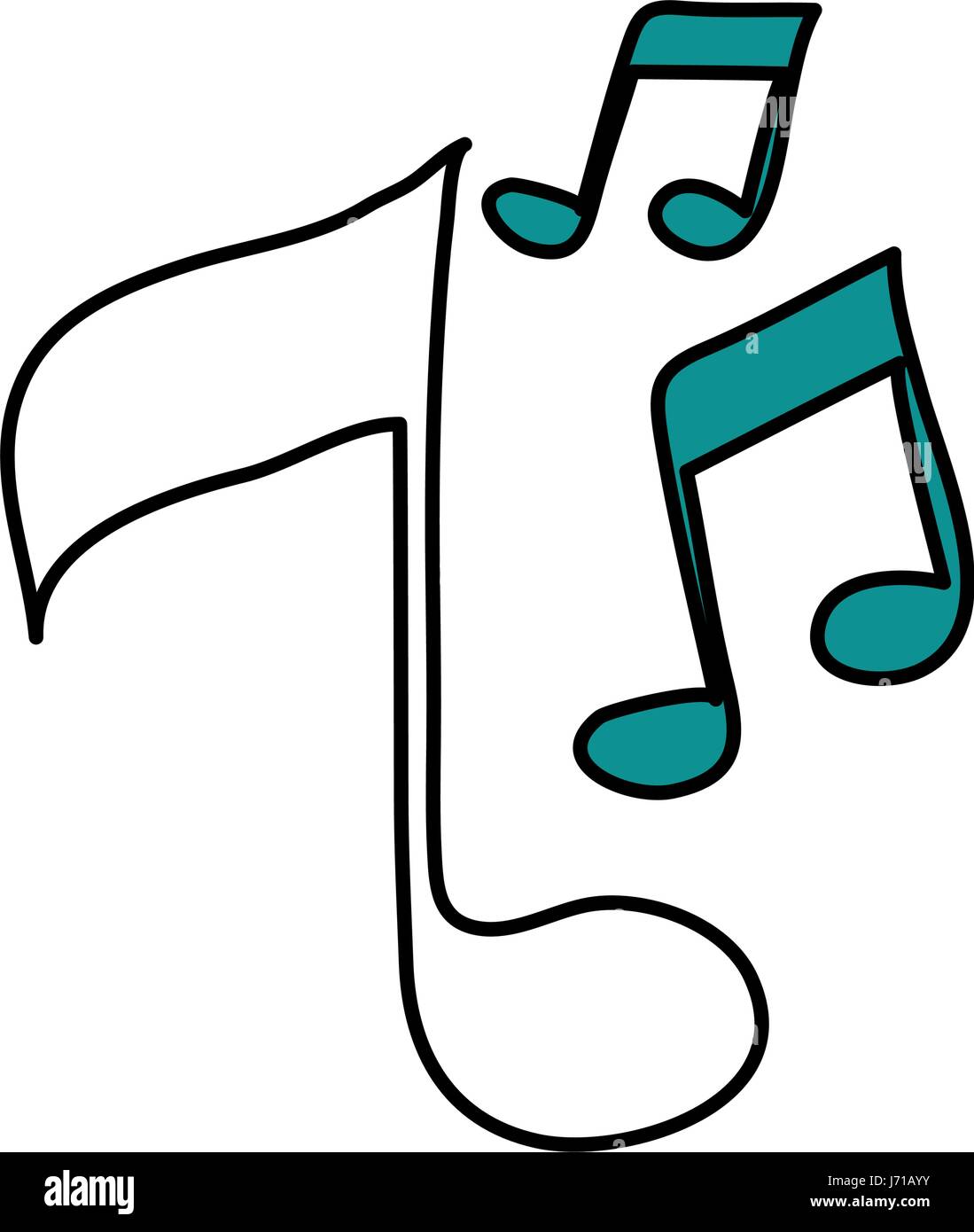 color silhouette image of musical notes Stock Vector Image & Art - Alamy