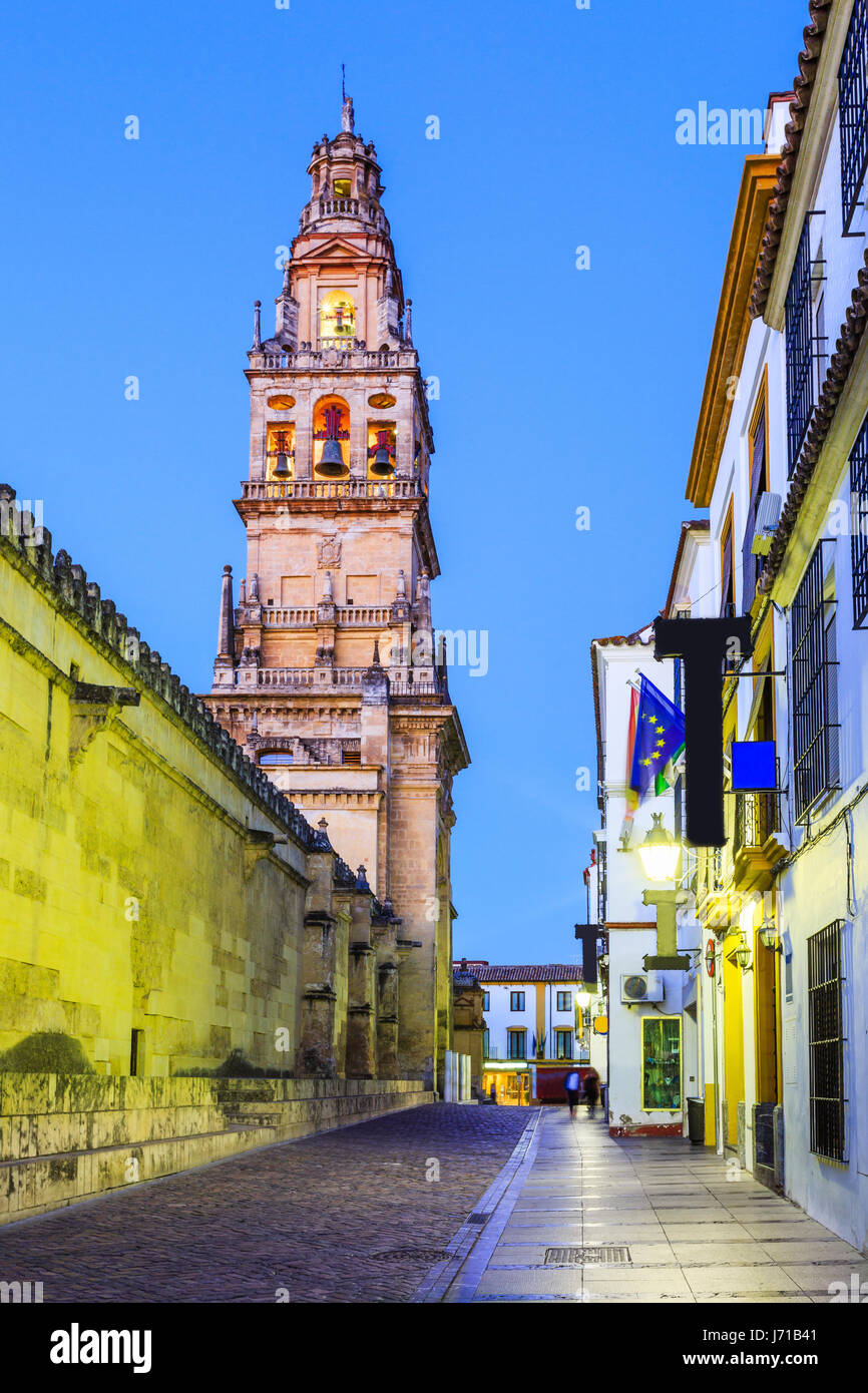 Cordoba, Spain. Bell tower at the Mezquita Mosque-Cathedral Stock Photo ...