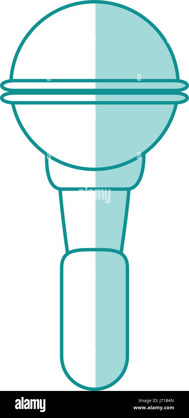 blue shading silhouette of wireless hand microphone Stock Vector Image ...