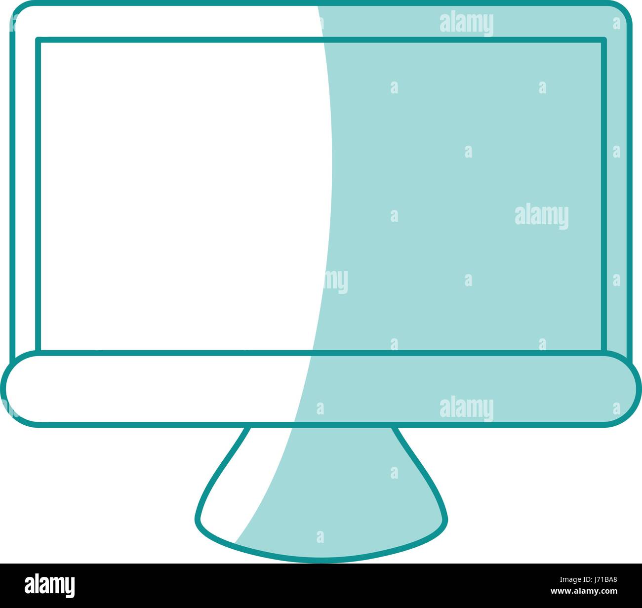 blue shading silhouette of lcd monitor Stock Vector Image & Art - Alamy
