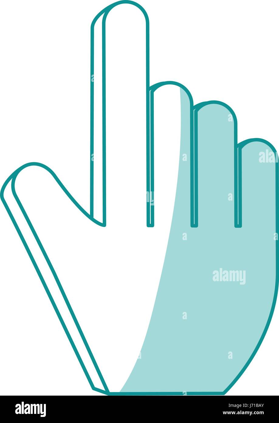 blue shading silhouette of hand cursor pointer Stock Vector Image & Art ...