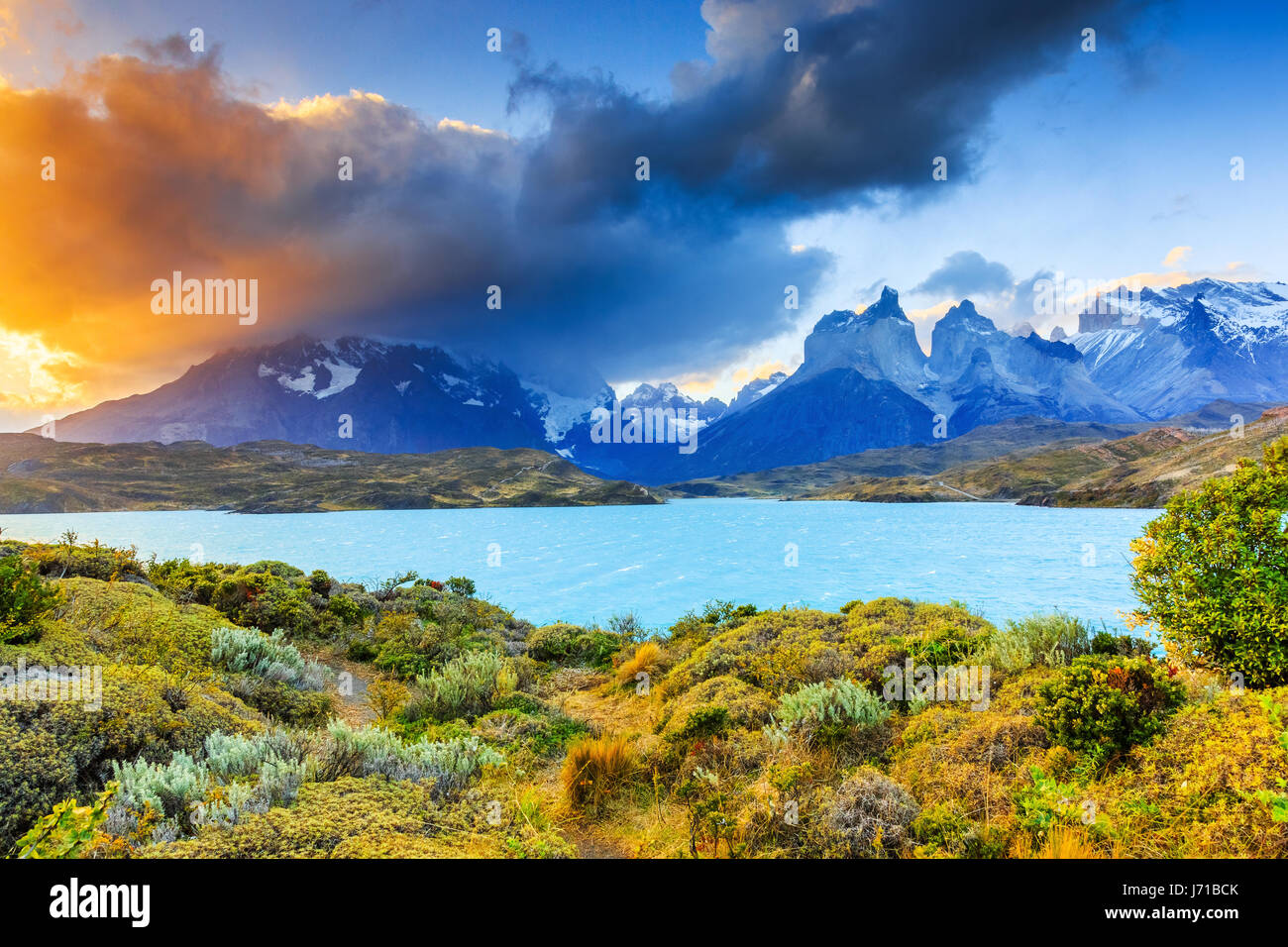 Torres del paine and sunset hi-res stock photography and images - Alamy