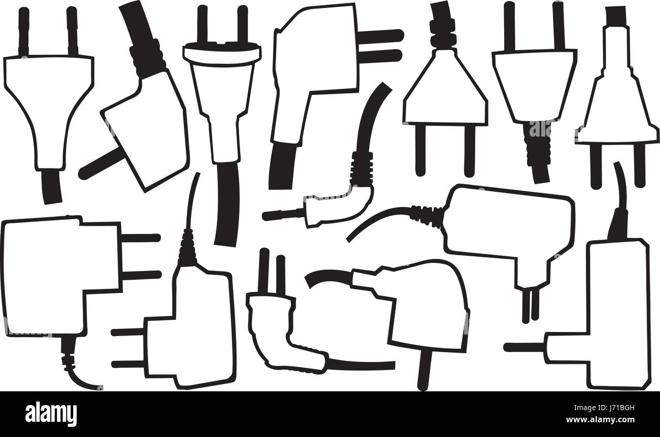 Set of different plugs isolated on white Stock Vector Image & Art - Alamy