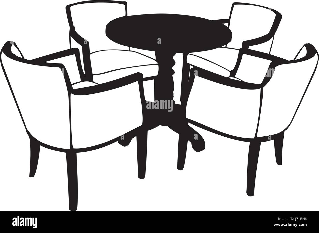 Black dining table chairs Stock Vector Images - Alamy
