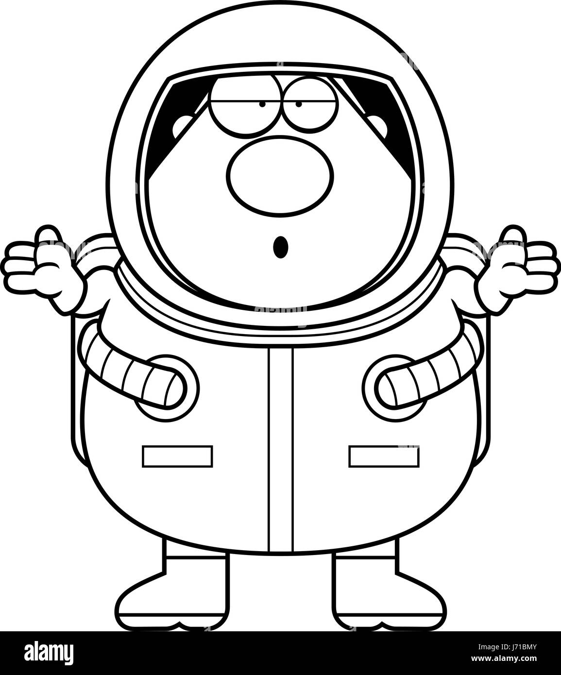 A cartoon astronaut with a confused expression Stock Vector Image & Art ...