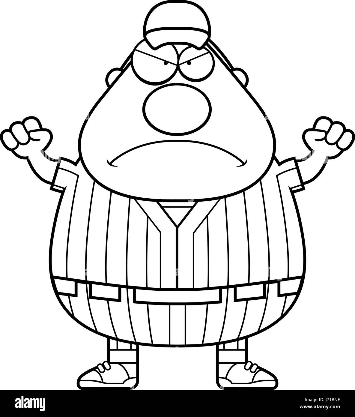 A cartoon illustration of a baseball player looking angry Stock Vector ...