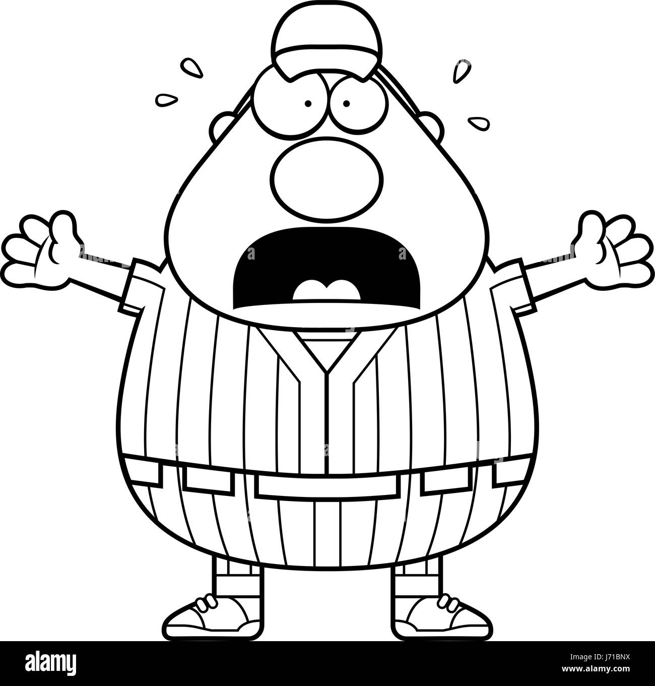 A cartoon illustration of a baseball player looking scared Stock Vector ...