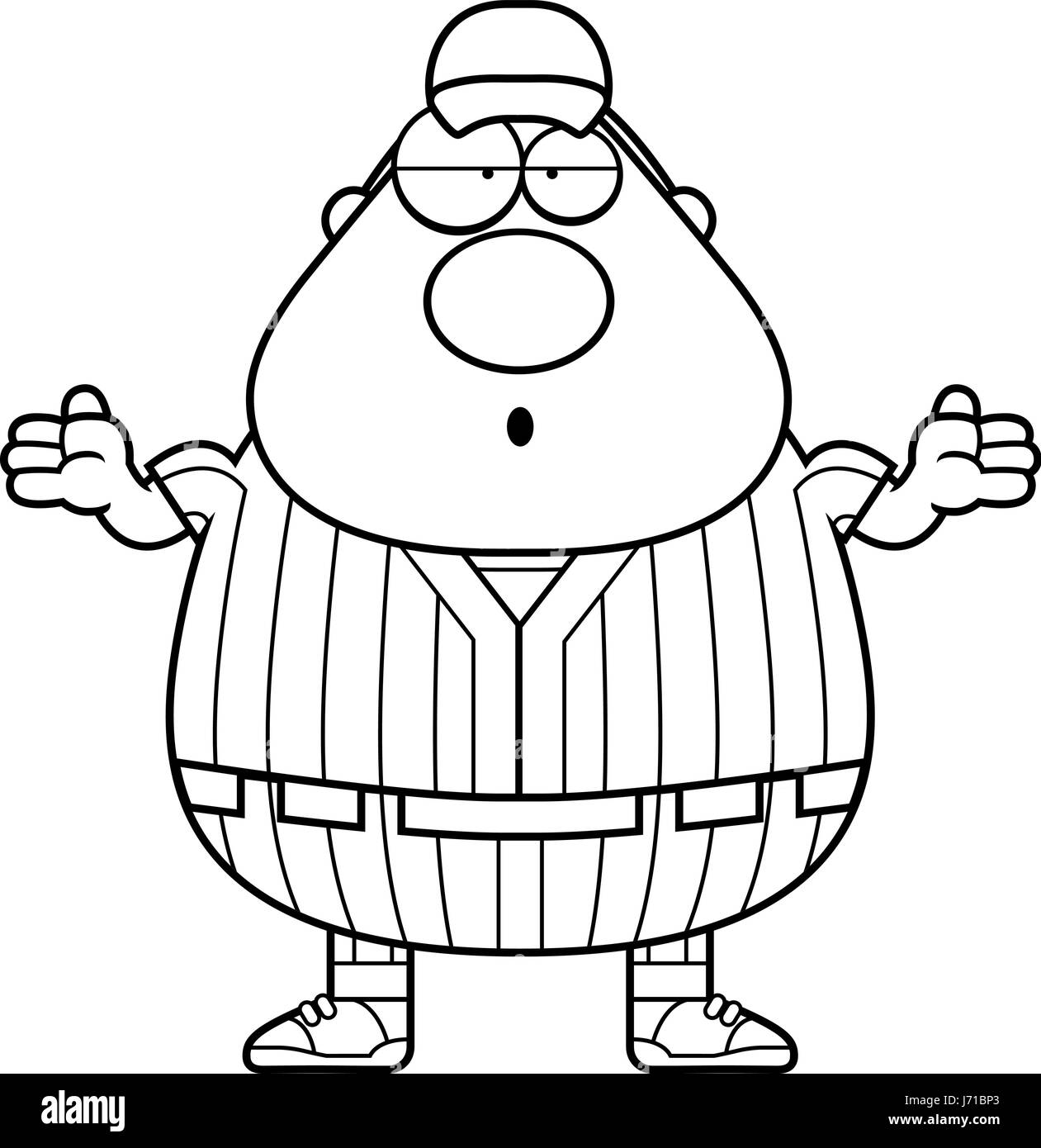 A cartoon illustration of a baseball player looking confused Stock ...