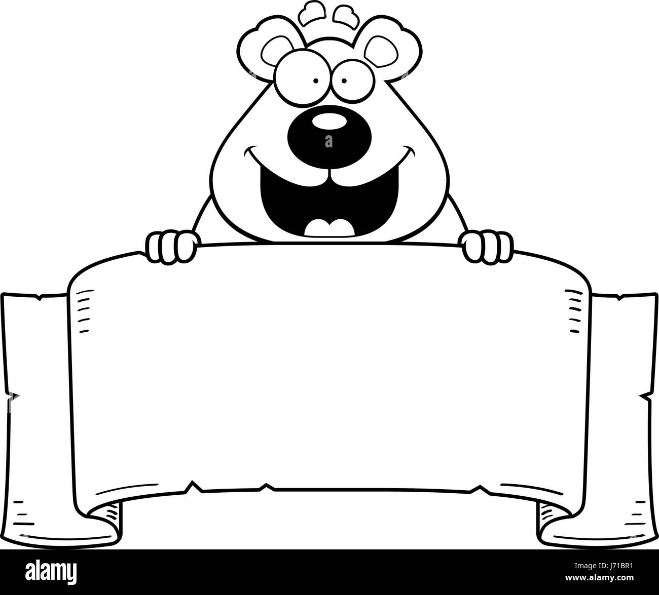 A cartoon illustration of a bear with a banner Stock Vector Image & Art ...