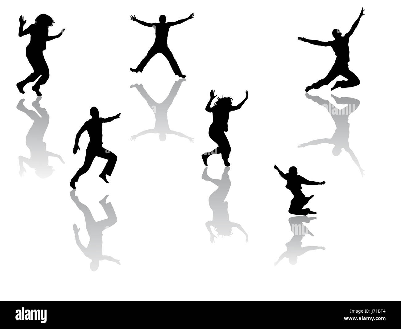 spring bouncing bounces hop skipping frisks jumping jump silhouette ...