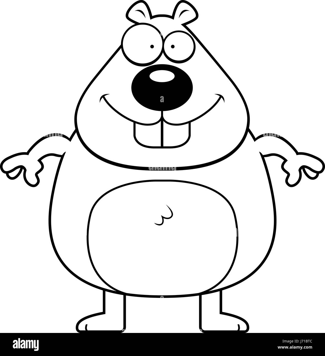 A happy cartoon beaver standing and smiling Stock Vector Image & Art ...