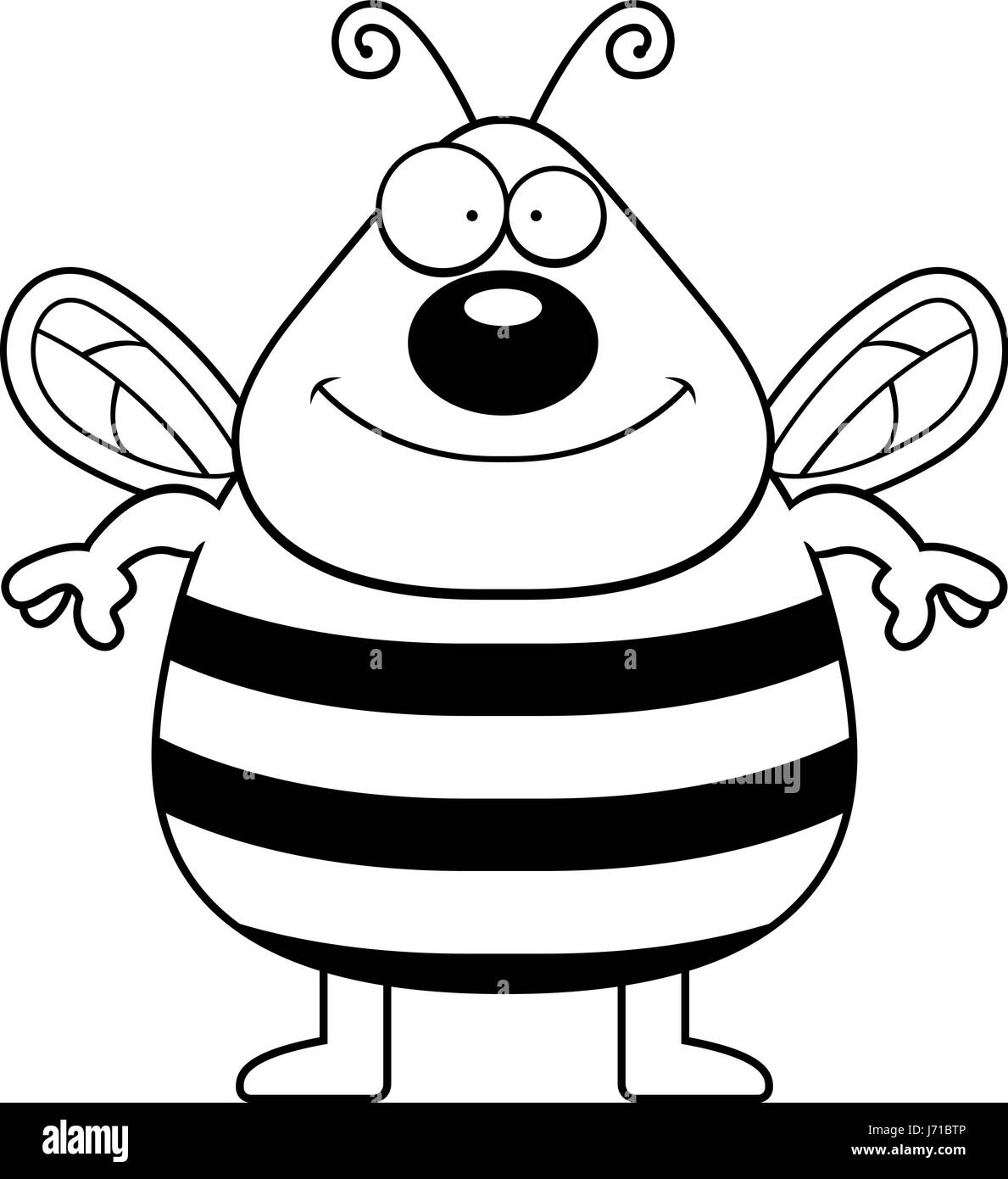 A happy cartoon bee standing and smiling Stock Vector Image & Art - Alamy
