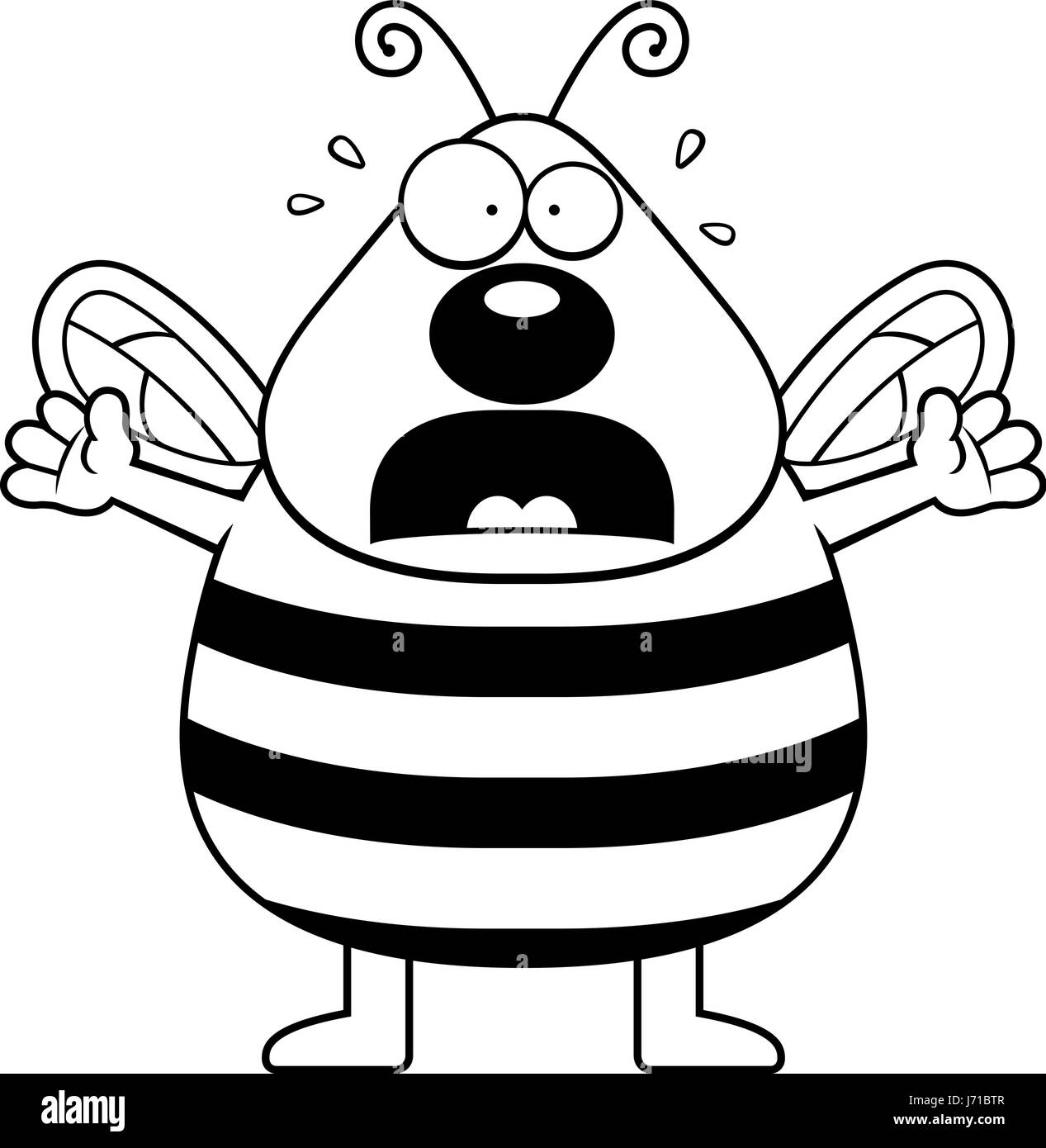 A cartoon bee with a scared expression Stock Vector Image & Art - Alamy
