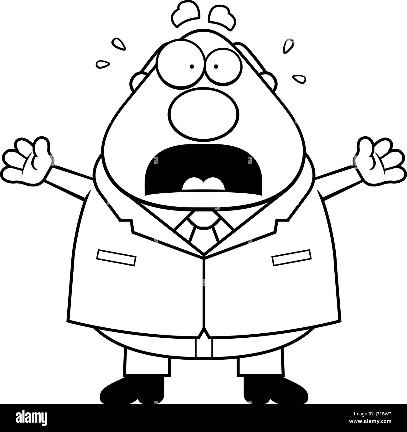 A cartoon boss with a scared expression Stock Vector Image & Art - Alamy