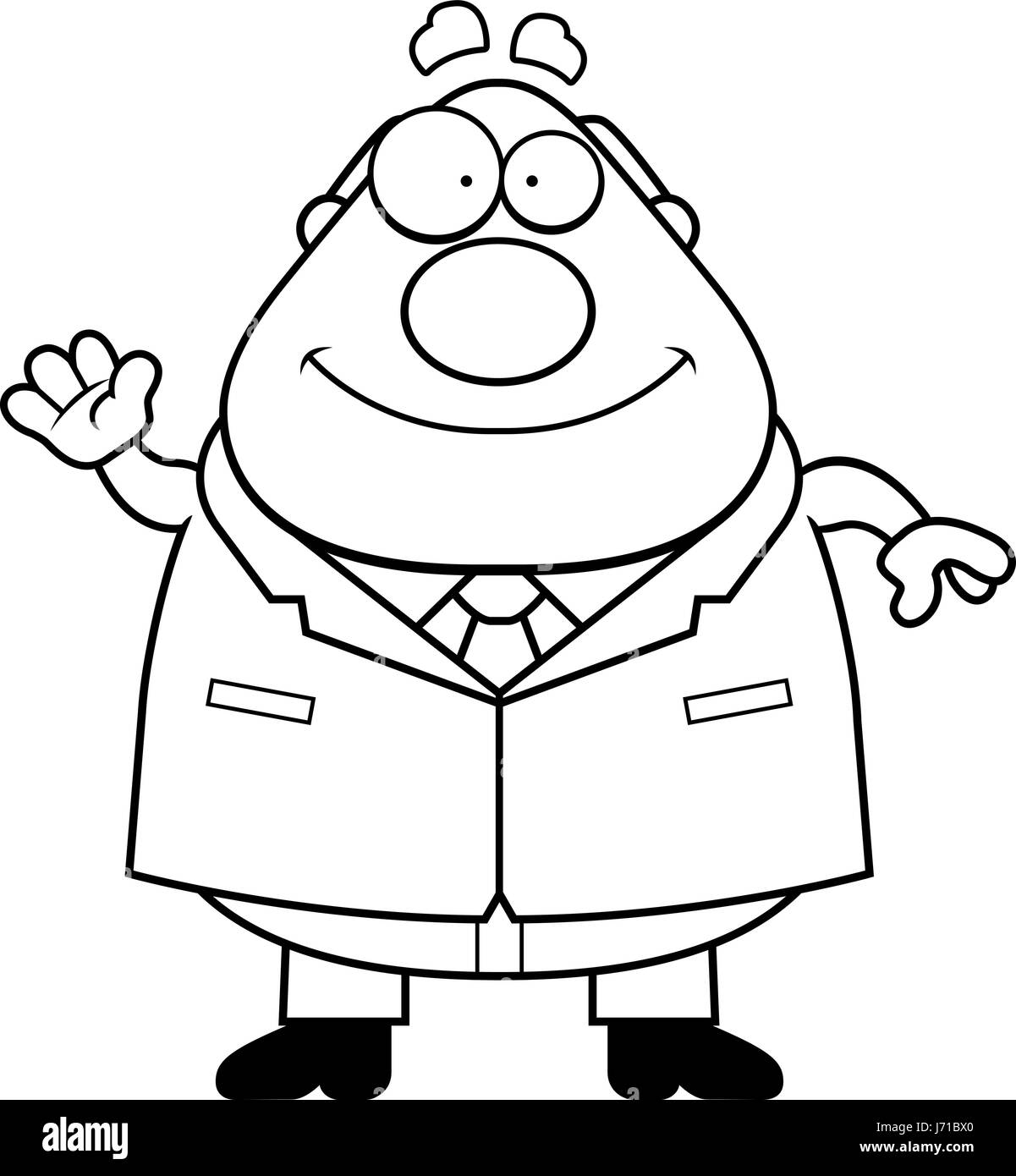 Cartoon illustration boss waving smiling hi-res stock photography and ...