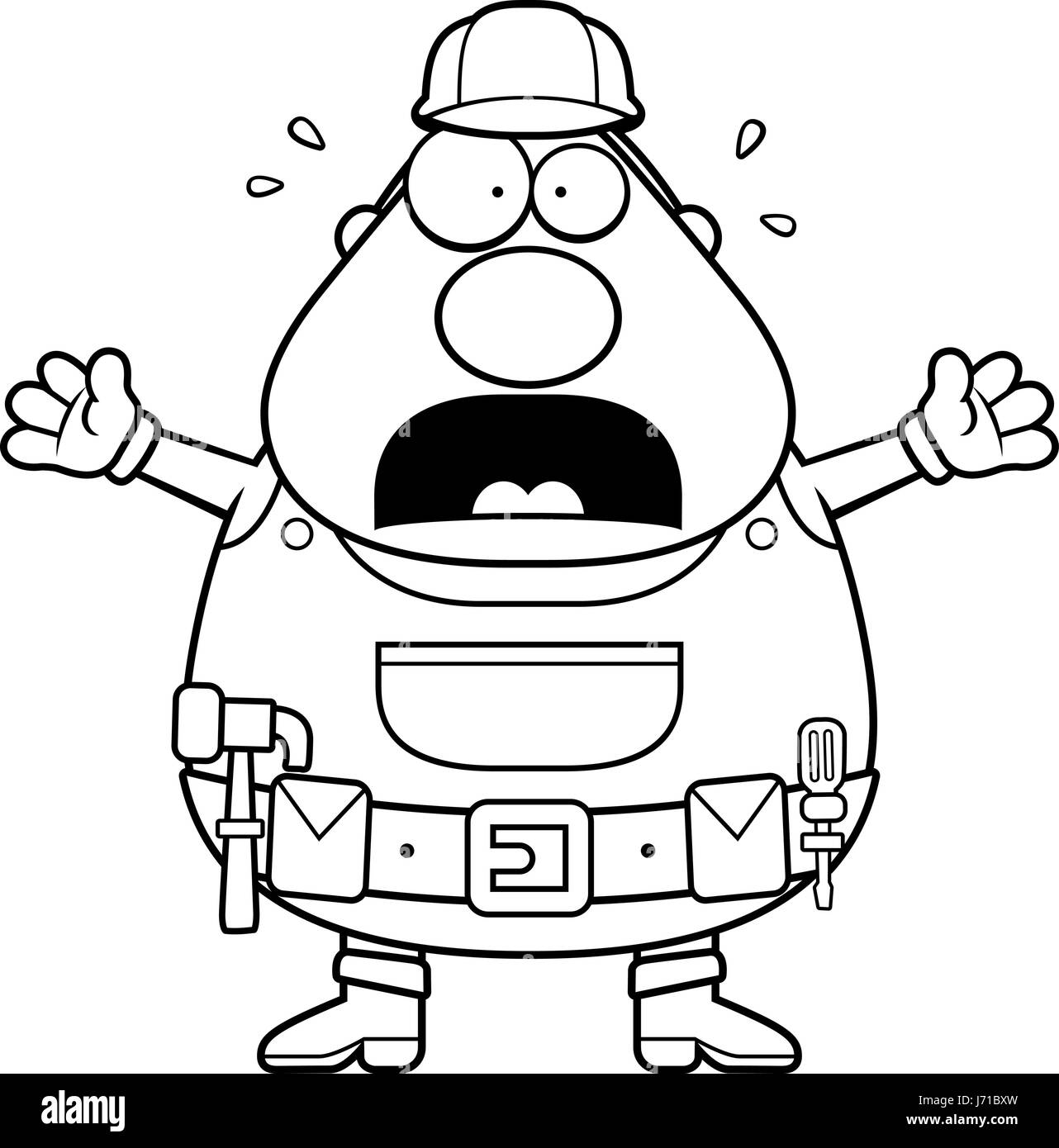 A cartoon handyman with a scared expression Stock Vector Image & Art ...