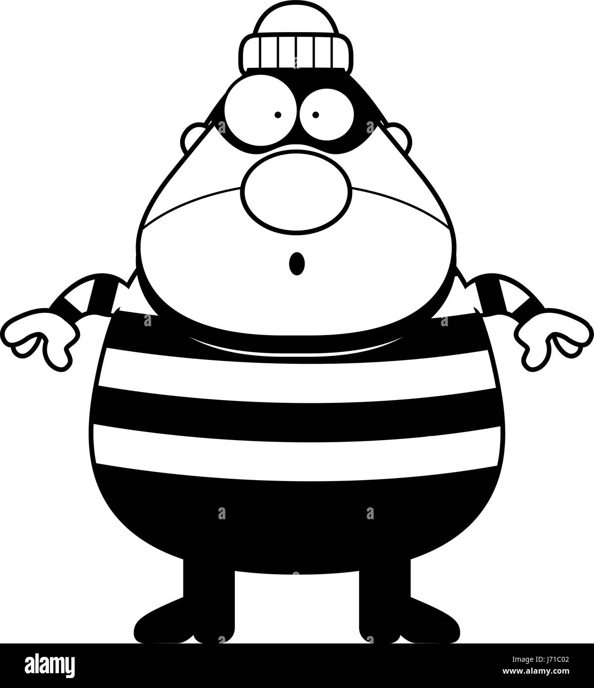A cartoon illustration of a burglar looking surprised Stock Vector ...