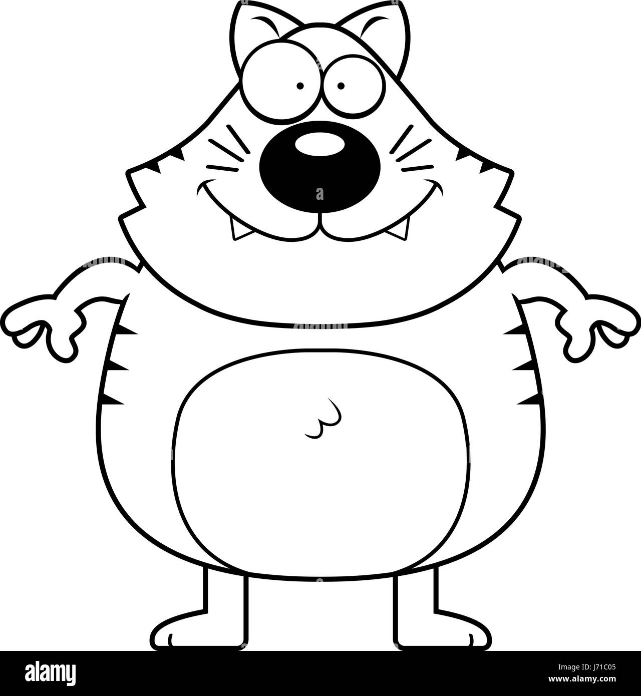 A happy cartoon cat standing and smiling Stock Vector Image & Art - Alamy