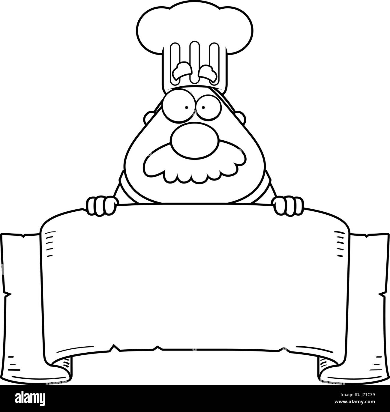 A cartoon chef with a paper banner Stock Vector Image & Art - Alamy