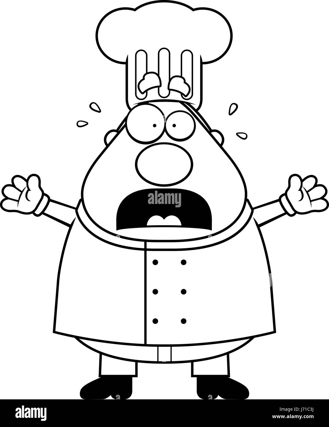A cartoon chef with a scared expression Stock Vector Image & Art - Alamy