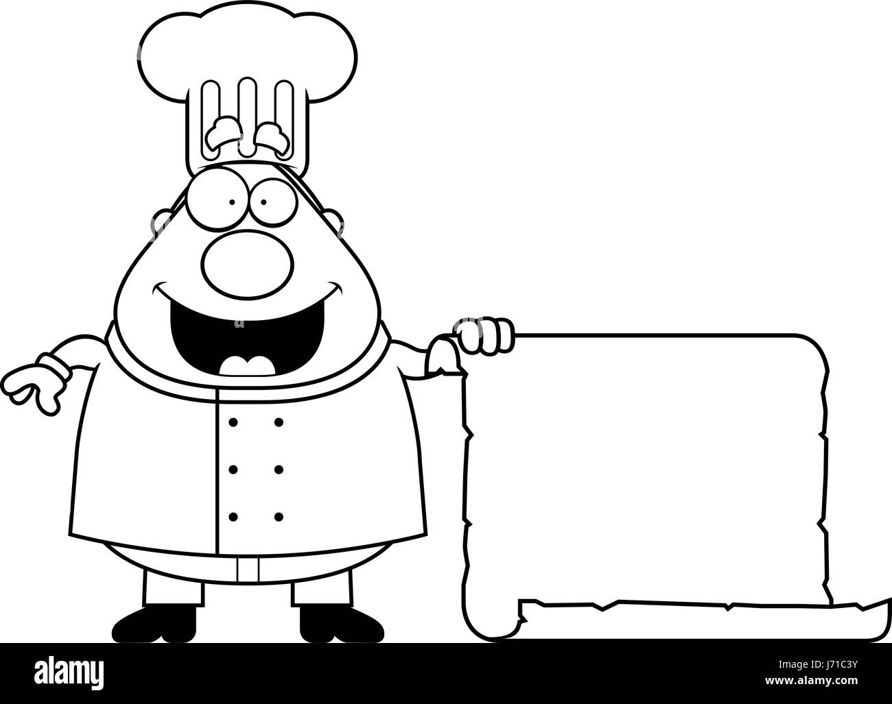 A happy cartoon chef with a menu Stock Vector Image & Art - Alamy