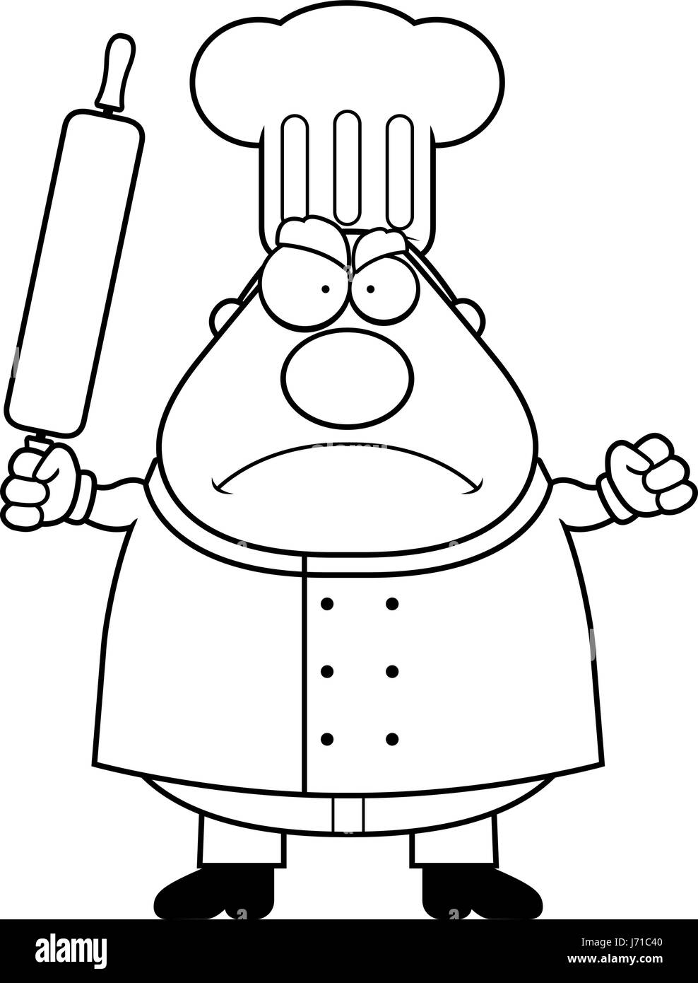 Angry chef rolling pin Stock Vector Images - Alamy