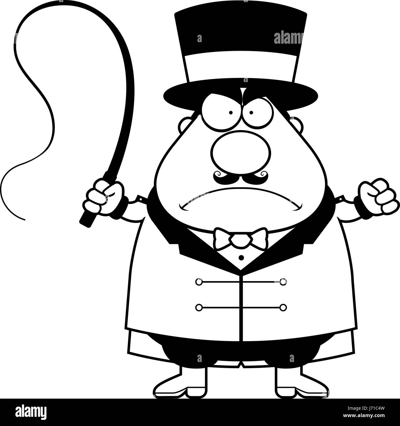 A cartoon ringmaster frowning and looking angry Stock Vector Image ...