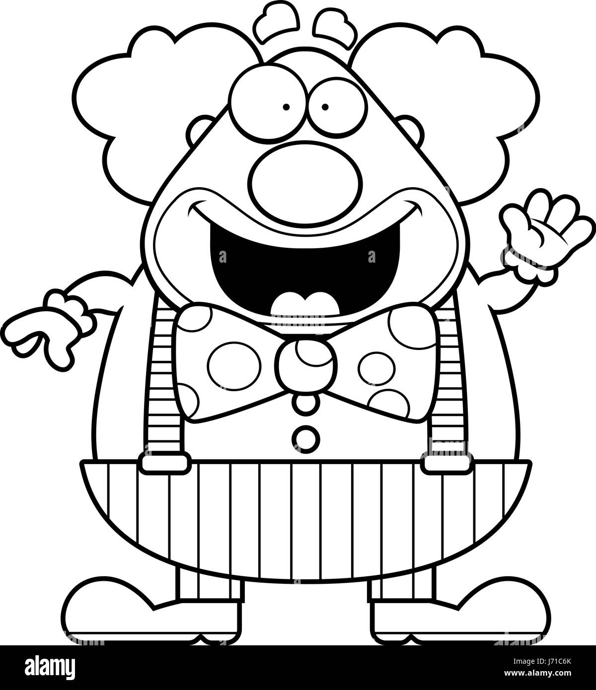 A cartoon illustration of a clown with smiling and waving Stock Vector ...