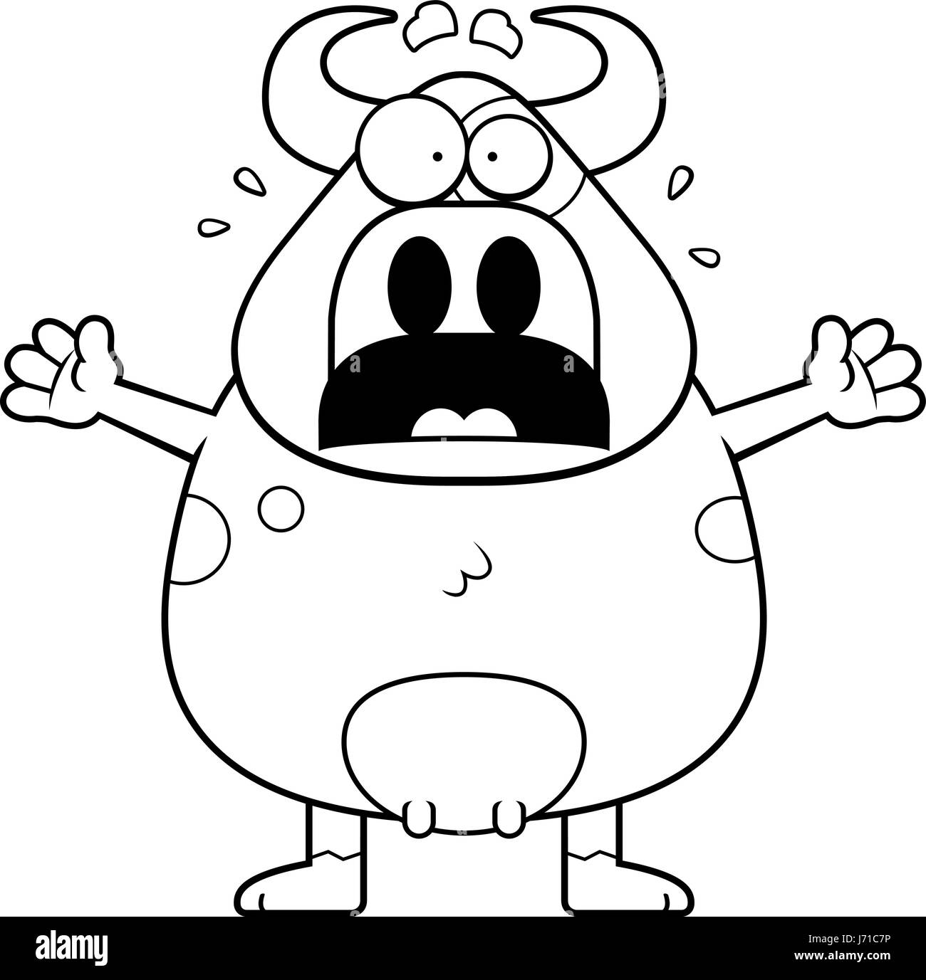 A cartoon illustration of a cow panicking Stock Vector Image & Art - Alamy
