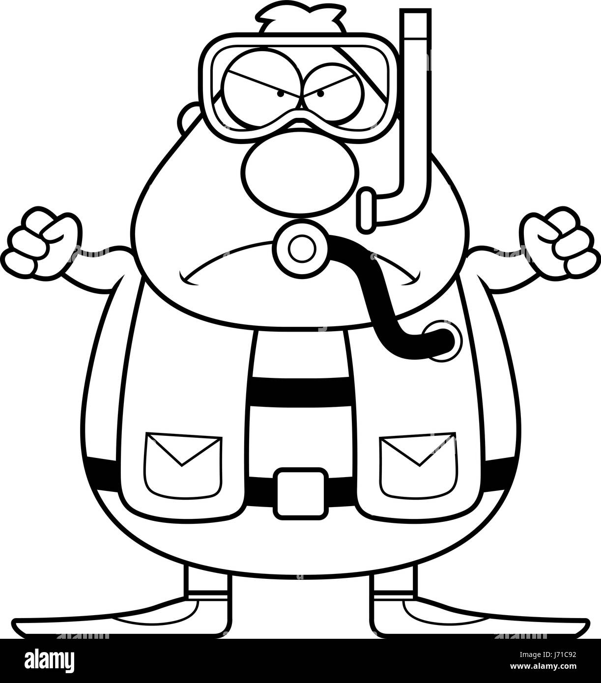A cartoon scuba diver with an angry expression Stock Vector Image & Art ...