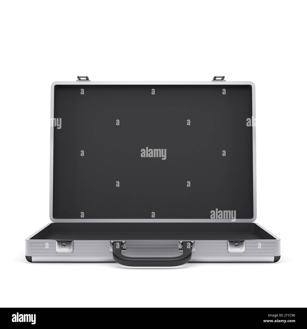 Metal suitcase isolated on a white background Stock Photo - Alamy