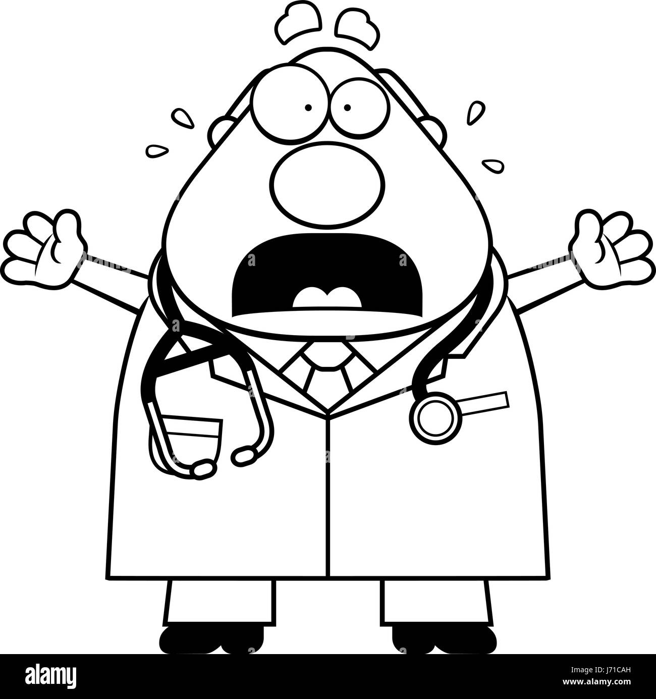 A cartoon illustration of a doctor looking scared Stock Vector Image ...