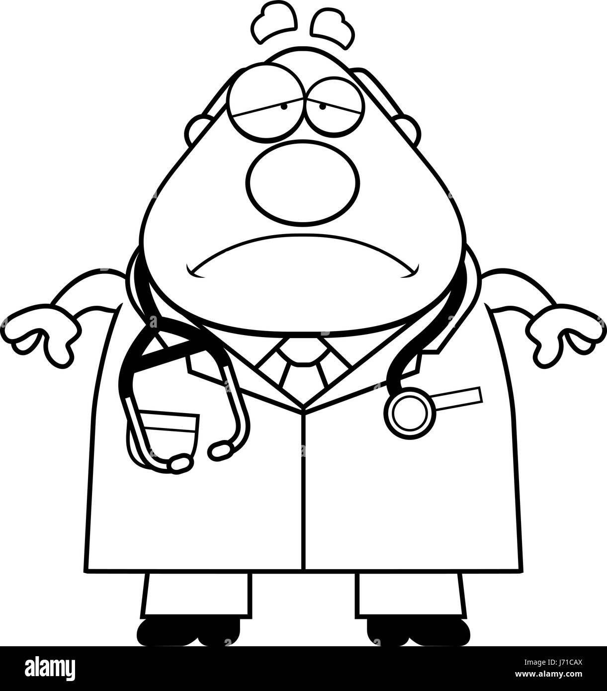 Tired doctor illustration Stock Vector Images - Alamy