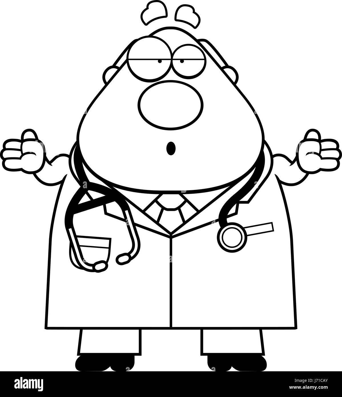 A cartoon illustration of a doctor looking confused Stock Vector Image ...