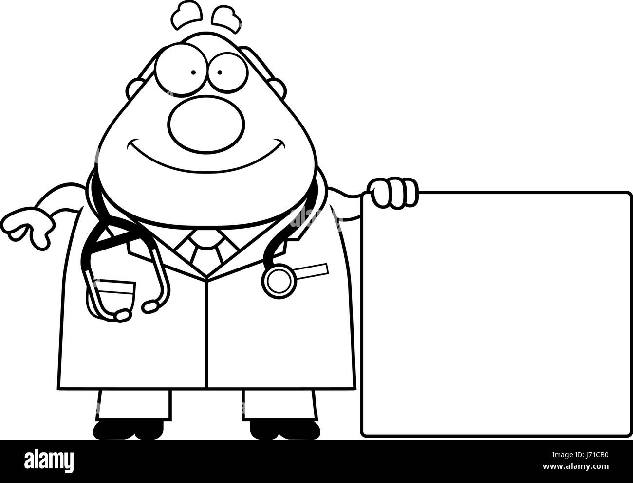 A cartoon illustration of a doctor with a sign Stock Vector Image & Art ...