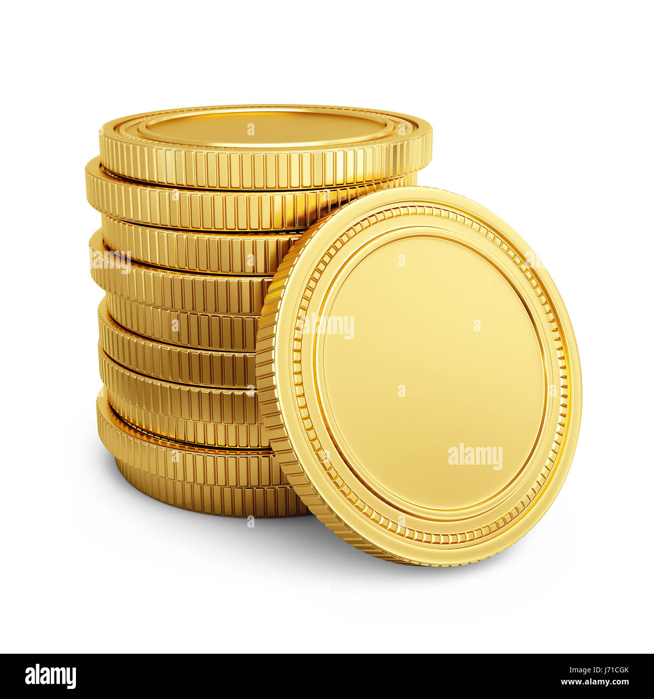 Gold coins isolated on a white background Stock Photo - Alamy