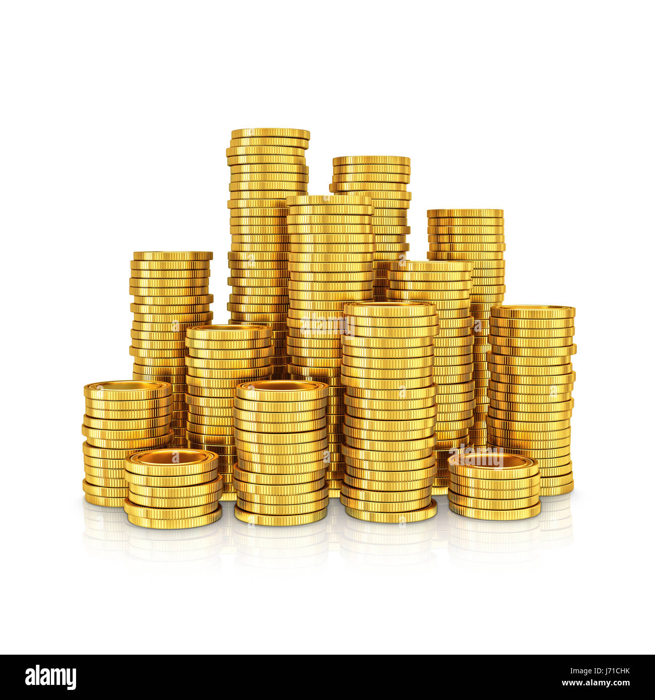Gold coins isolated on a white background Stock Photo - Alamy