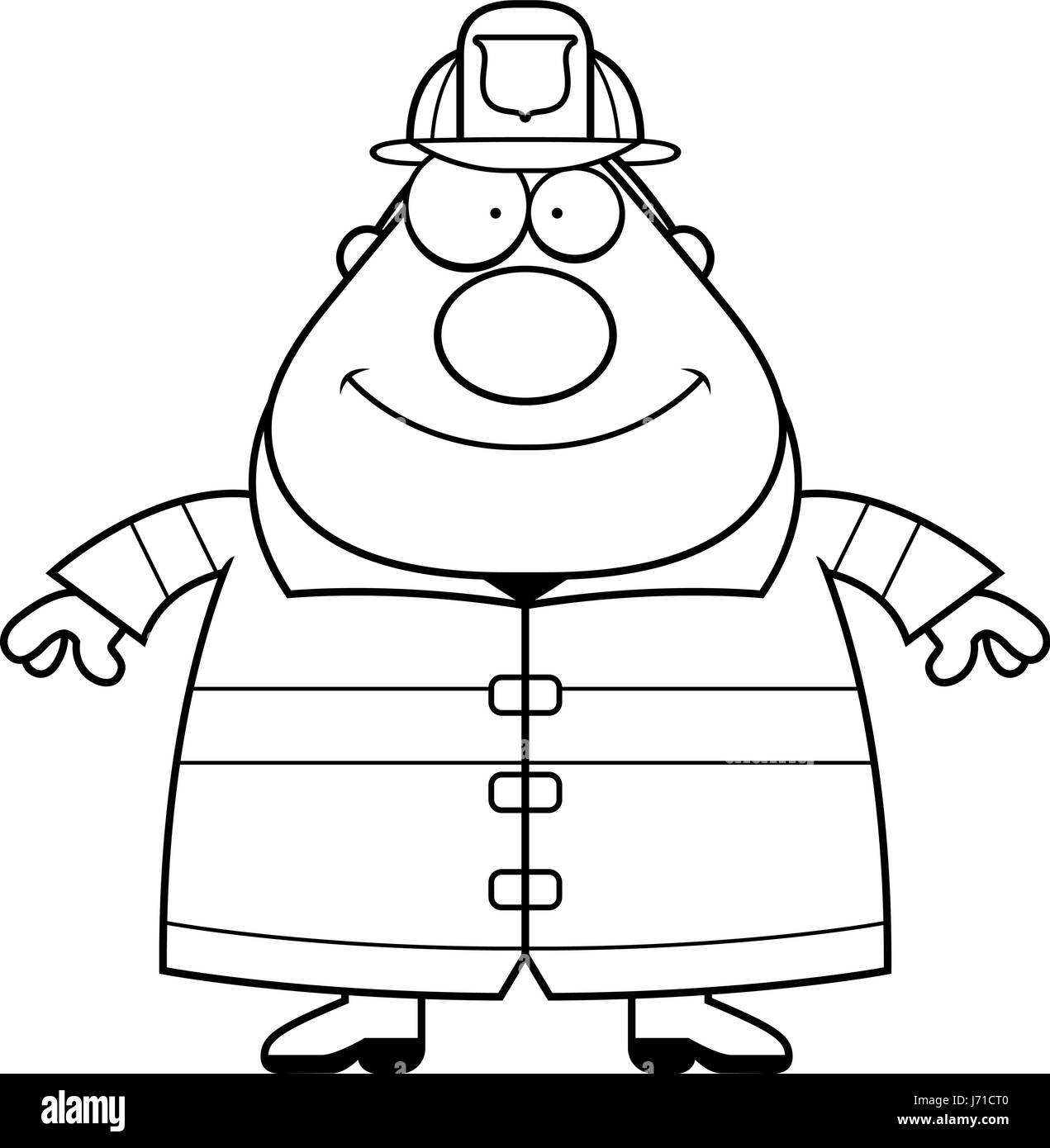 A cartoon fireman standing and smiling Stock Vector Image & Art - Alamy