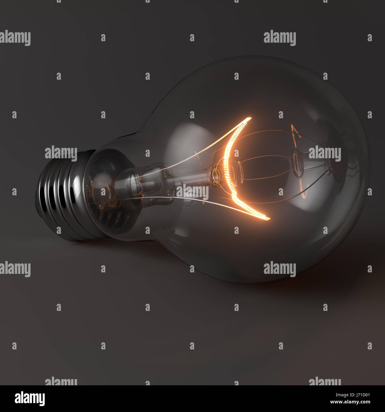 Light bulb with glow on studio background Stock Photo - Alamy