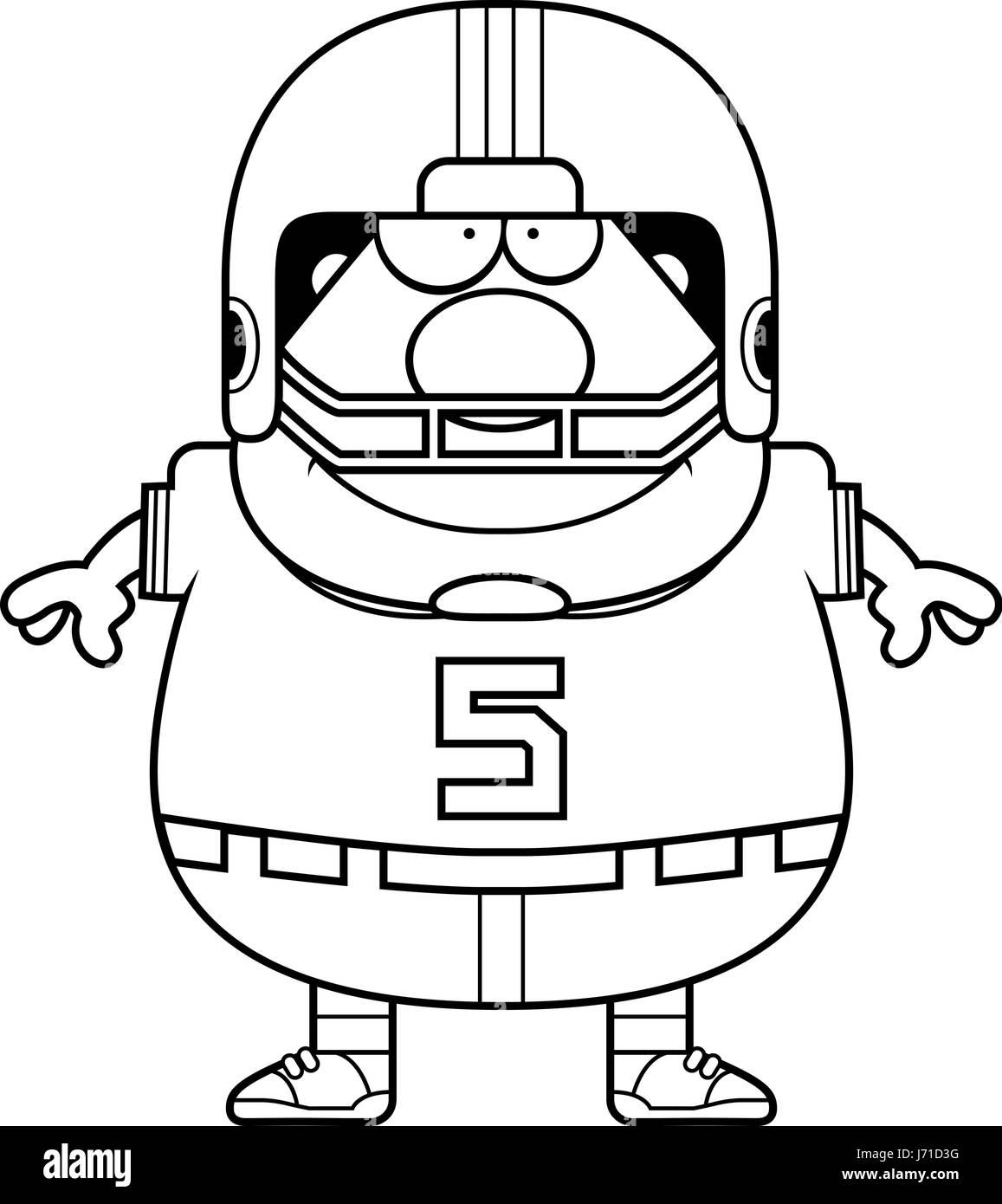 A cartoon illustration of a football player smiling Stock Vector Image ...