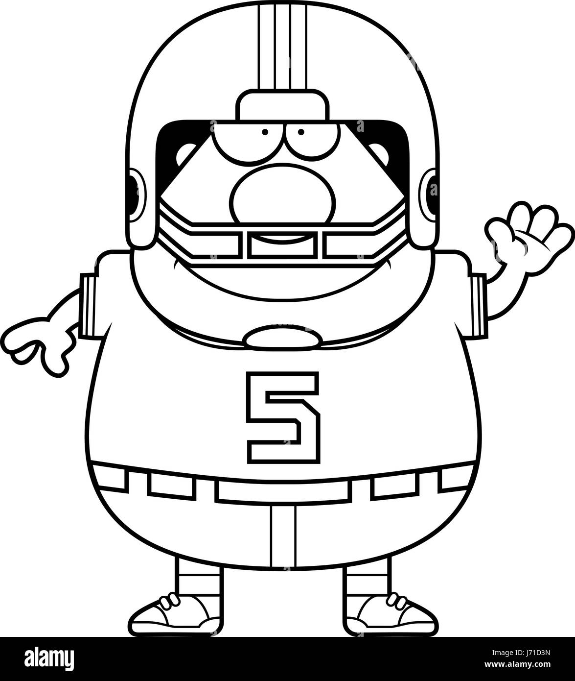 A cartoon illustration of a football player waving Stock Vector Image ...